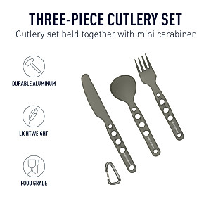 Sea to Summit Alpha Set Camping Cutlery Set with Knife, Fork, and Spoon