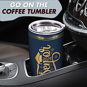wowcugi Personalized Graduation Tumbler Senior Class Of 2025 Custom Cups with Lid 20oz 30oz Coffee Mugs Graduation Gifts Masters Tumblers for Men Women Graduating Daughter Son (Navy)