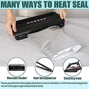 35 Pack 1 Gallon Mylar Bags for Food Storage with Labels(40pcs), Size 10''x15'' Mylar Bags 1 Gallon with Extra Thick 4.7 Mil Each Side, Heat Sealable Bags for long term food storage