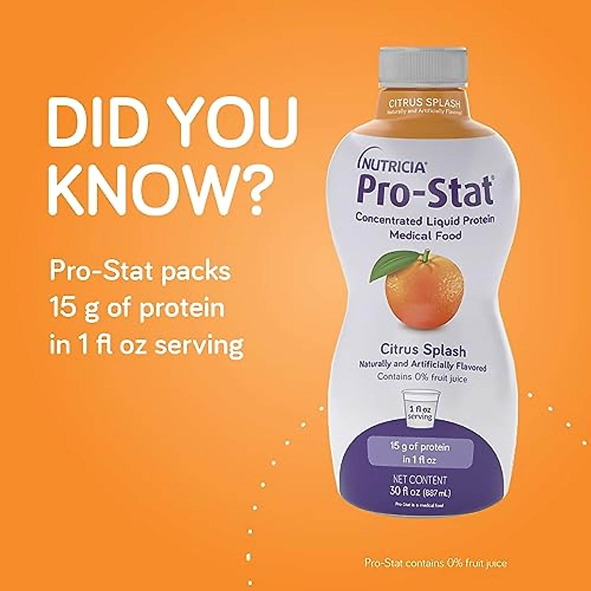 Pro-Stat Concentrated Liquid Protein Medical Food - Citrus Splash Flavor, 30 Fl Oz Bottle
