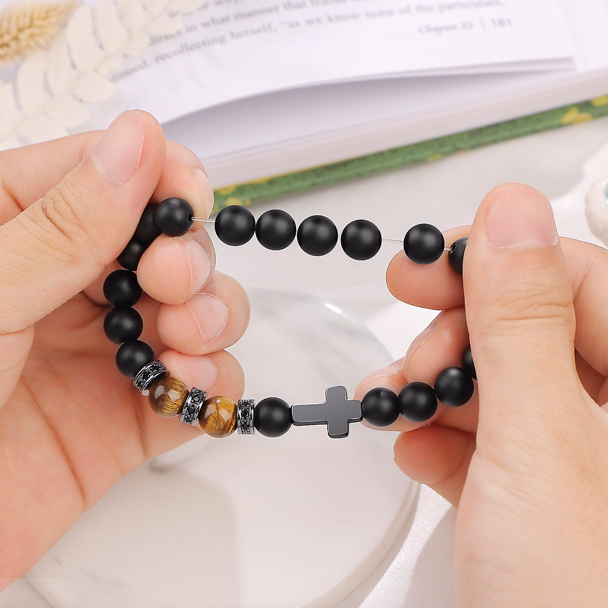 JoycuFF 30th Birthday Gifts for Him, 30th Birthday Decorations for Men, 30 Year Old Birthday Gifts for Men, Happy Birthday Gifts for 30 Year Old Male Cross Bracelet for Men