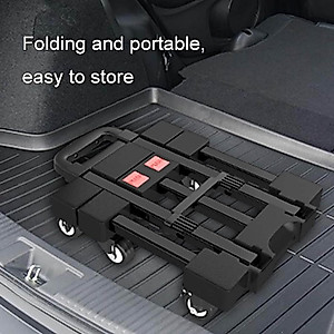 Platform Truck Platform Truck with 6 Wheels Flat Handtruck Metal Folding Push Cart Portable Flatbed Cart Load 330 Lbs Moving Dolly Cart Reliable