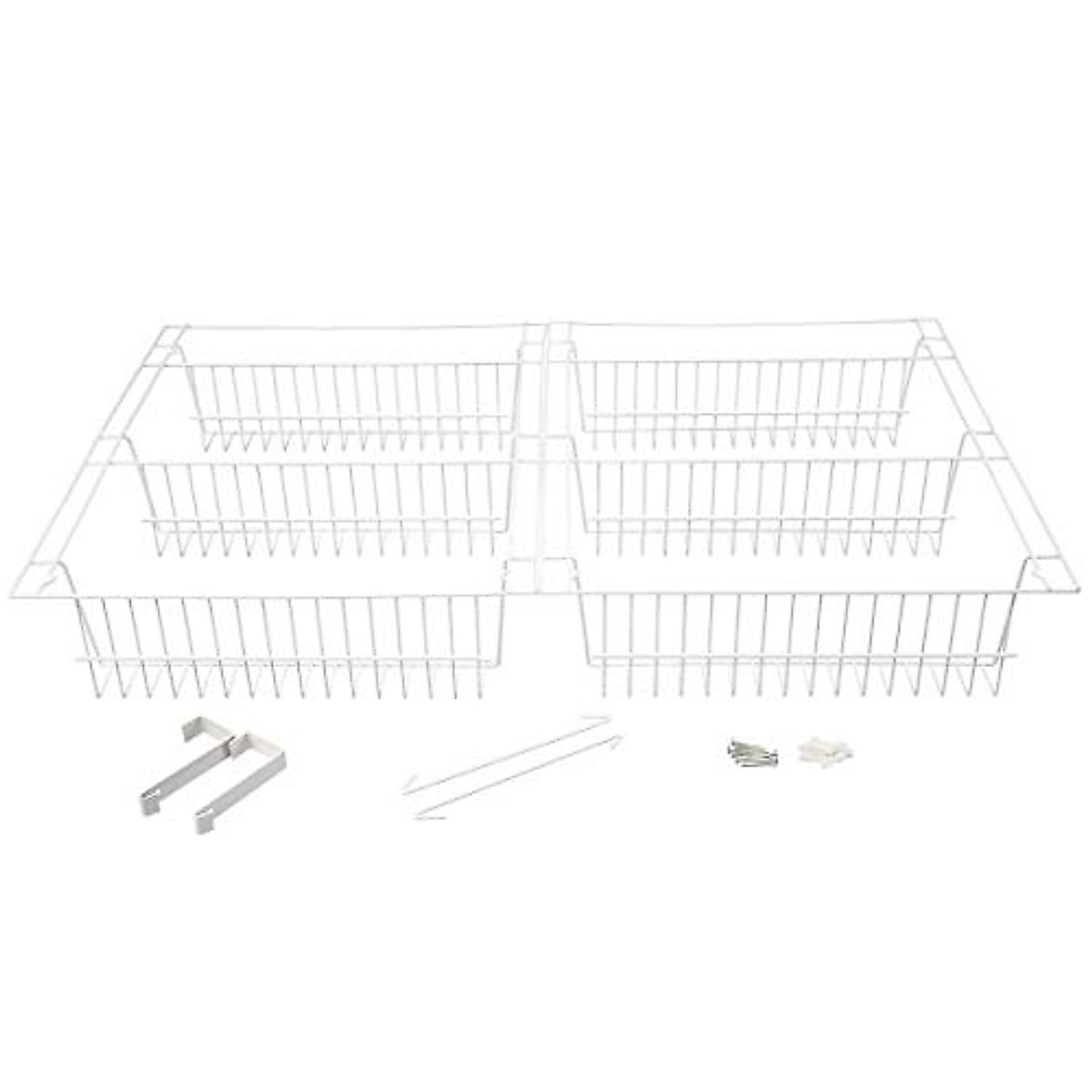 Miles Kimball Over The Door Kitchen Storage Organizer, White Vinyl-Coated Metal Wire - Measures 18 3/4" Wide x 52" High
