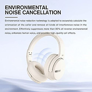 iKF K3-Wireless Bluetooth Headphones Call Noise Canceling Wired Headset Bass Stereo Sound 50 Hours Dual Device Connection for Smartphone Tablet Computer Games, Music（Pink）