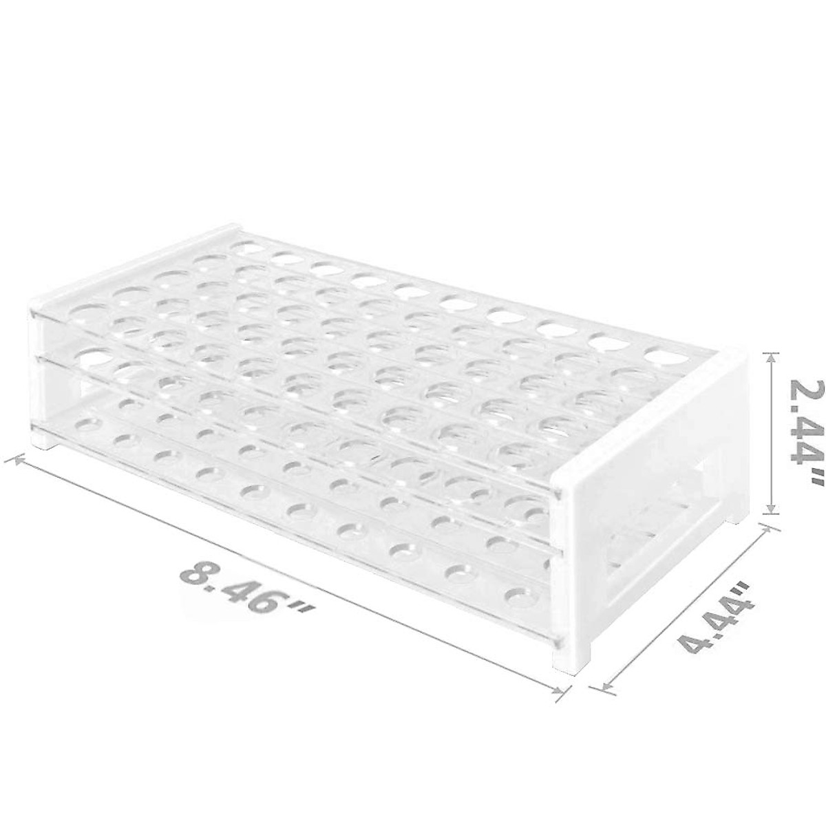 Plastic Test Tube Rack for 12/13 mm Tubes, Hole Diameter is 13.6mm, Holds 50, Detachable, Karter Scientific 208V2 (Pack of 1)