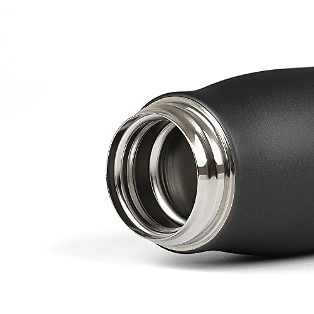 Dusgut Water Bottles with Portable Lid, BPA Free, Hydro Insulated Thermal Flask for Hot or Cold Drinks 350ml Stainless Steel Metal Reusable Water Bottle for Kids, Adults, Midnight Black