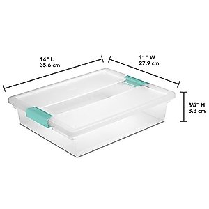 Sterilite Large Clear Plastic Stackable Storage Container Bin Box Tote with Clear Latching Lid Organizing Solution for Home & Classroom, 30 Pack