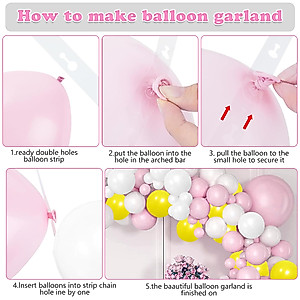 Classic Winnie Backdrop with Balloons Arch Kit for Girls Newborn Baby Shower Pink the Pooh Bear Themed Birthday Party Decorations 5x3ft Photography Background Tablecloth Banner Party Supplies