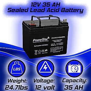 PowerStar replacement for Revo, Jazzy, Select Traveller,Select,Select 6 & 7 Power Chair Batteries PS12-35