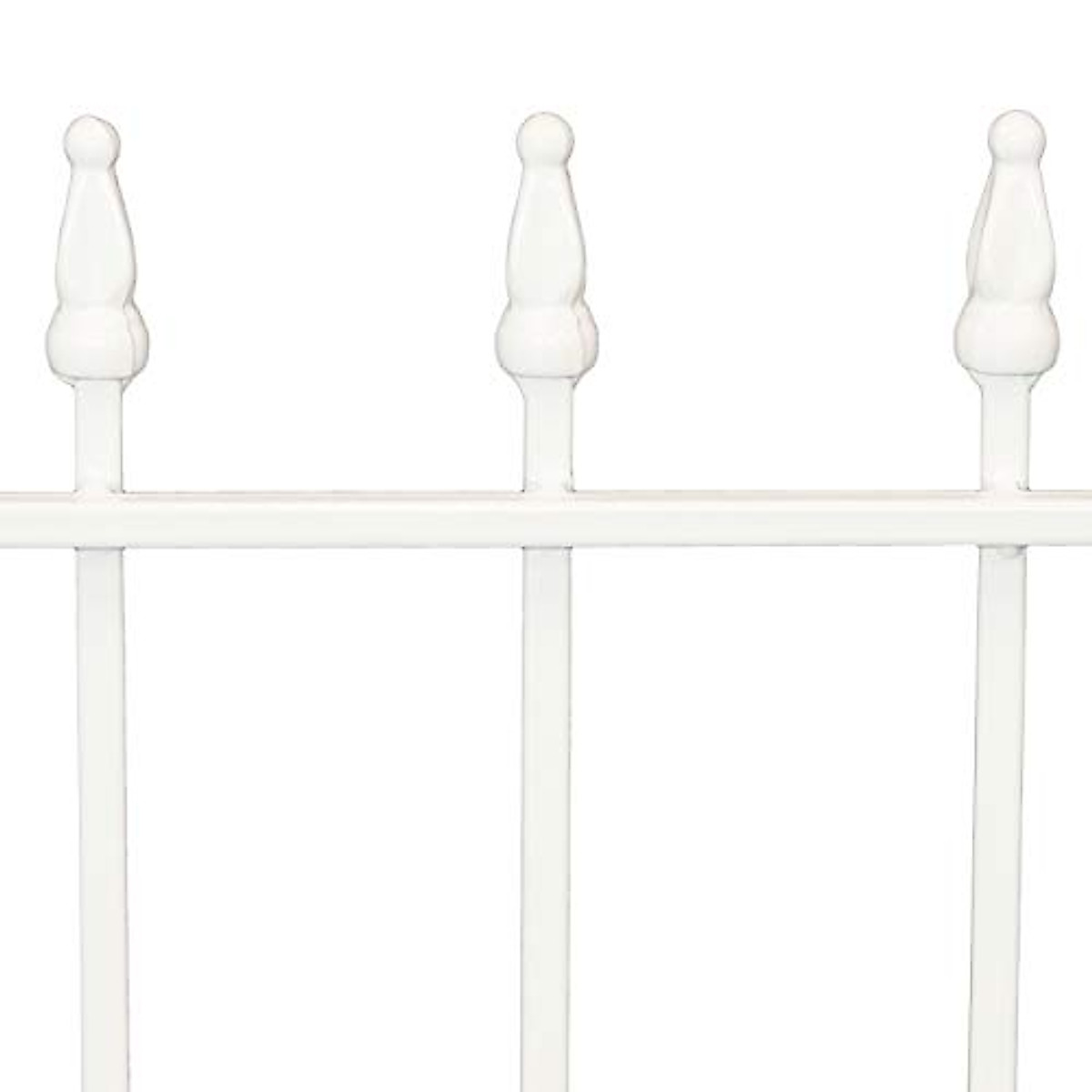 Sunnydaze 5-Panel White Roman Border Fence Set - 9-Foot Overall Length - Decorative Metal Garden, Lawn, and Landscape Fencing - 22 Inches Wide x 18 Inches Tall Per Piece