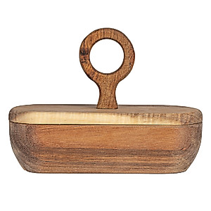 Bloomingville Bloomingville Modern Acacia Wood Divided Container with Lid, Natural