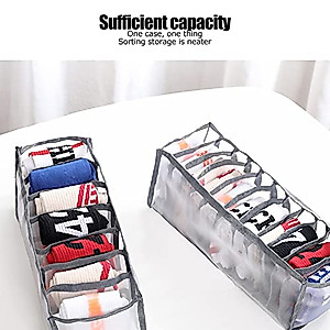 jerss Underwear Storage Box Grid Drawer Material Bra Socks for Organizing Bag Nylon Drawer Organizers (7 Grids)