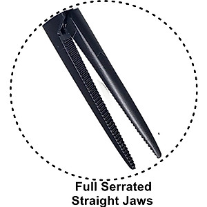 Dog Pet Ear/Nose Hair Puller Grooming Hemostat Locking Forceps Pliers, 5.5" (14cm), Straight (Black)