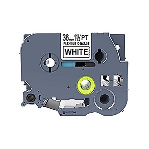 IDIK 1PK Black on White Flexible ID Cable and Wire Label Tape Compatible for Brother P-Touch TZe-FX261 TZ FX261 Tze FX261(36mm x 8m)