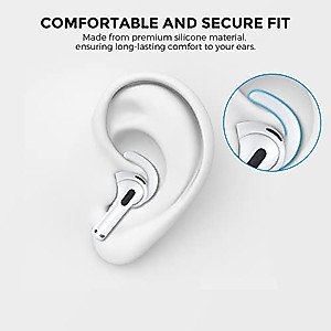AhaStyle 3 Pairs AirPods 3 Ear Hooks Anti-Slip Ear Covers Silicone Accessories【Not Fit in The Charging Case】 Compatiable with Apple AirPods 3 2021 (Large+Medium+Small, White)