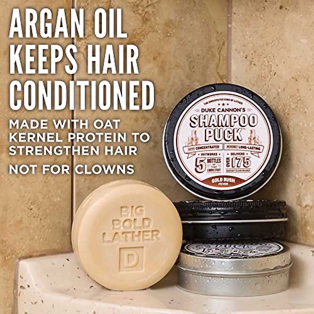 Duke Cannon Supply Co. Men's Shampoo Puck, Gold Rush - Over 175 Washes, Sulfate-Free, 4.5 oz (Pack of 1)