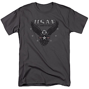 Popfunk U.S. Air Force Vintage Eagle T Shirt & Stickers (Large, Charcoal)