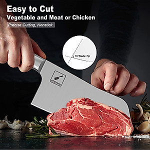 imarku 7-inch Sharp Chef Knife, Japanese SUS440A Stainless Steel Cleaver Knife Butcher Knife with Pakkawood Handle - Vegetable Knife Kitchen Knife in Gift Box