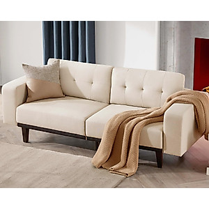 SOMEET 79''W Beige Sofas, Ivory