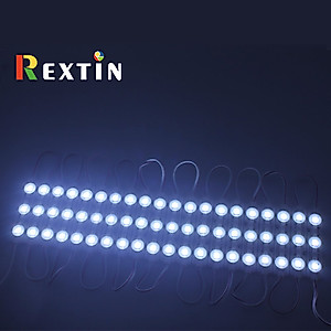 REXTiN Super bright 200pcs 3 LED Module White 5050 SMD 66-72LM Each Module Waterproof Decorative Light for Letter Sign Advertising Signs with Tape Adhesive Backside