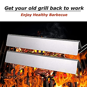 Zemibi Grill Flavorizer Bars for Weber Summit 400 Series, Summit E/S 440/450/460/470, 8 PC Stainless Steel Gas Replacement Parts for Weber 67668 Grill Models, 18" x 1.6" x 1.2"