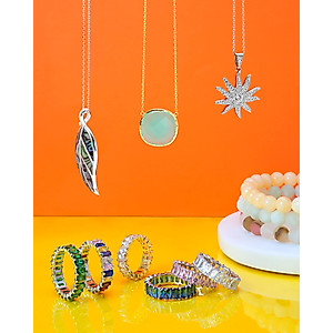 Exquisite Teal Blue-Green Faceted Stone Pendant Necklace for Women - Simulated Chalcedony Quartz, Bezel Setting, 14K Gold-Plated .925 Sterling Silver - Timeless Elegance