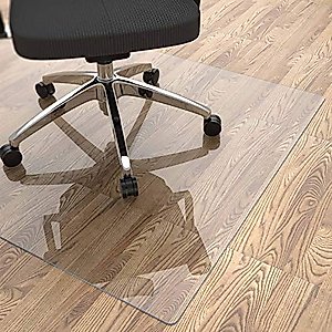 Yecaye Office Chair Mat for Hardwood Floor, 48"×36" Clear Office Floor Mat, Computer&Desk Chair Mat, 2mm Thick PVC Heavy Duty Floor Protector Chair Mats for Rolling Chairs, Can't be Used on Carpet