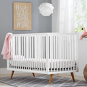 Contours Roscoe 3-in-1 Convertible White Standard Baby Crib, Converts from Baby Crib to Toddler Bed and Daybed, Fits Standard Full-Size Crib Mattress, Easy to Assemble - White