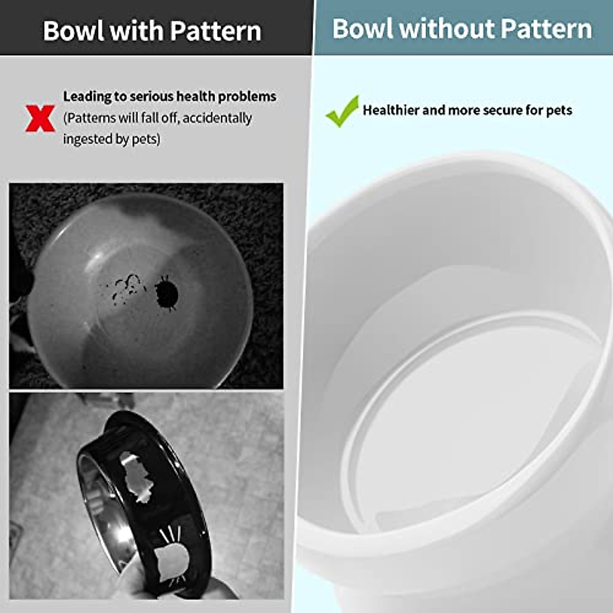 Nucookery Ceramic Cat Food Bowl Elevated,Raised Tilted Bowl Protect Pets' spines and Neck, Anti Vomiting Cat Bowl, Small Dog cat Kitten Supplies (5“, Pure White)