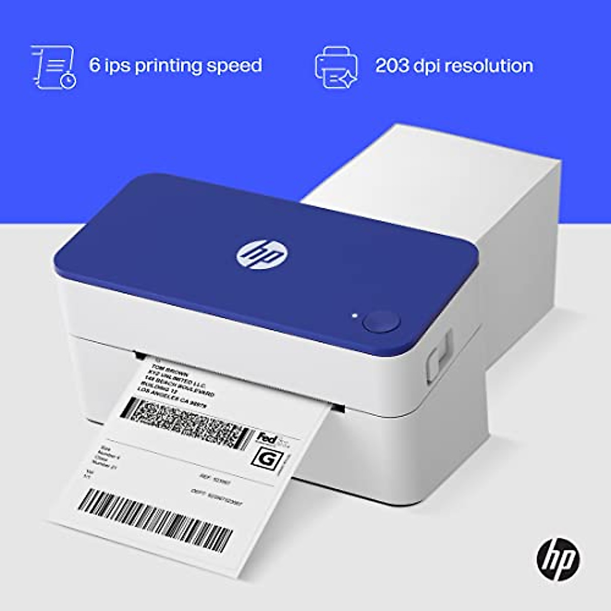 HP Shipping Label Printer, 4x6 Commercial Grade Direct Thermal, Compact & Easy-to-use, High-Speed 203 DPI Printer, Barcode Printer, Compatible with Amazon, UPS, Shopify, Etsy, Ebay, ShipStation & More