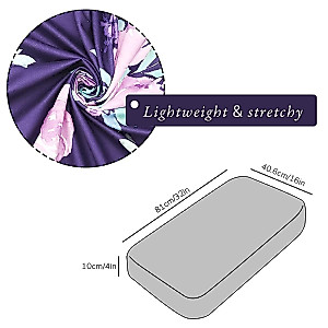 Girl Crib Sheet and Changing Pad Cover, Purple Flower Nursery Bedding, Flower Sheets for Baby Toddler Mattress