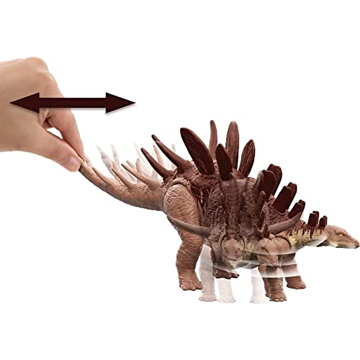 Jurassic World Camp Cretaceous Roar Attack Kentrosaurus Dinosaur Action Figure, Toy Gift with Strike Feature and Sounds