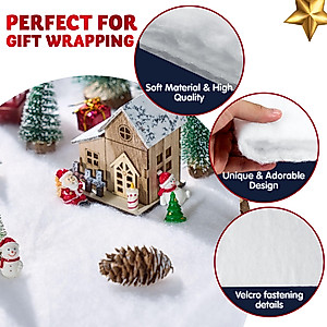 JOYIN Christmas Snow Blanket Roll (15In x 10Ft), 3 Pcs Soft Thick Artificial Snow Blanket, Snow Rolls, Snow Sheets, Fake Snow Cotton Fabric for Holiday Winter Christmas Table Decorations