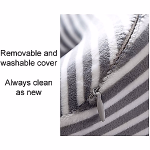 Feilx Travel Pillow 100% Pure Memory Foam Neck Pillow, Chin and Neck Support Cushion U Shaped Portable Travel Pillow for Kids Adults Aircraft Car Train Office