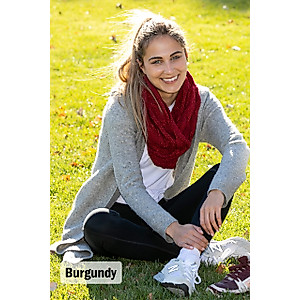 Funky Junque Womens Infinity Scarf Cable Knit Wrap - Solid LINED - Black