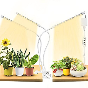SUWITU Grow Lights for Indoor Plants, 6000K 144 LEDs Clip on Grow Light Plant Growing Lamps for Succulents, Valentines Day Gifts for Plant Lovers, Auto 3/9/12H Timer, 3 Switch Modes,10-Level Dimmable