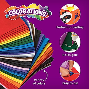 Colorations 100% Polyester Felt Sheets 6" x 9", 10 colors, 1mm Thick, 100 Sheet Pack for Sewing and DIY Arts & Crafts Projects (Item #EZFELT),orange