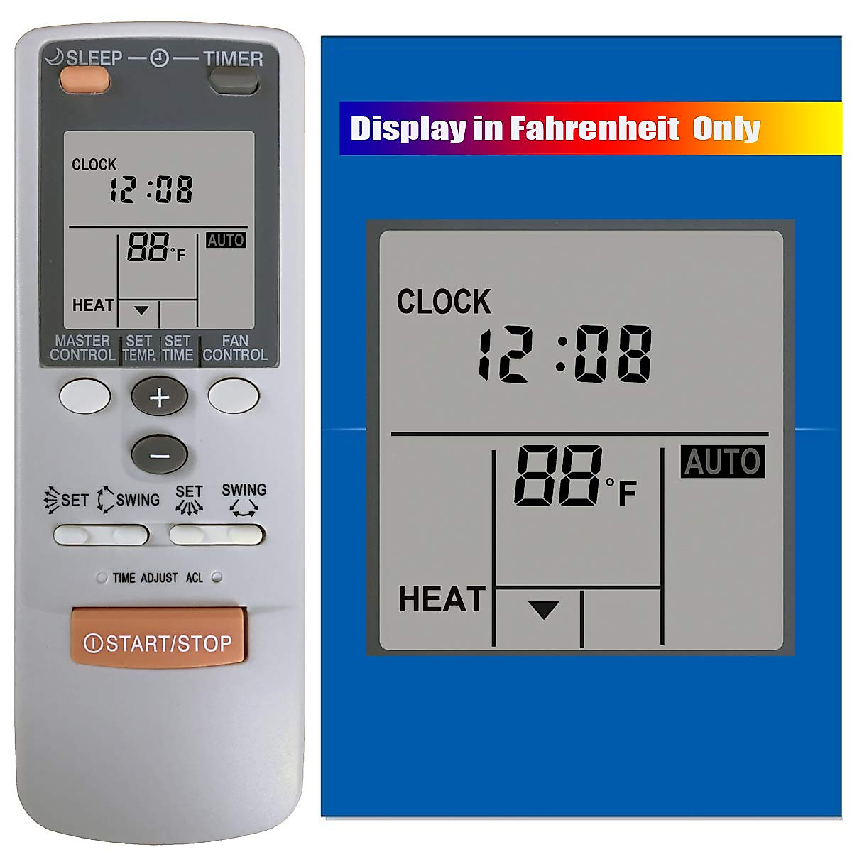 Replacement Air Conditioner Remote Control for Fujitsu Ar-jw1 Ar-jw11 Ar-jw13 Ar-jw17 Ar-jw19 Ar-jw2 Ar-jw27 Ar-jw28 Ar-jw30 Ar-jw31