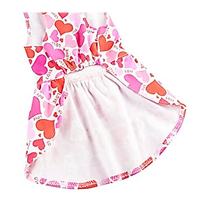 Mother's Valentines Day Love Heart Mom Dog Dress, Dog Valentine Dresses Clothes for Small Dogs Girl, Pink Medium M Size