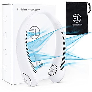 Elevated Living Store Bladeless Neck Fan white, 8.3 x 5.5 x 2.4