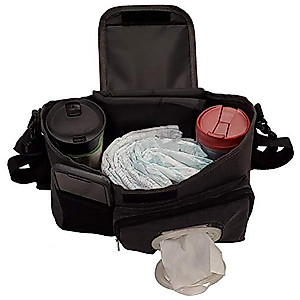 LittleXplorer Baby Stroller Organizer: Diaper Caddy - Extra Stroller Cup Holders - Wet Wipes Dispenser Pocket - Changing Pad and Toy Storage - Attaches to Single, Double, Jogging or Umbrella Stroller