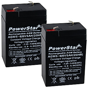 PowerStar« 2 Pack - 6V 5Ah PS-640, PS640F1, UB645 Replacement SLA Battery New