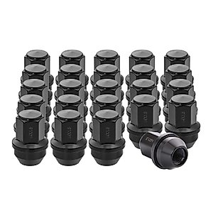 Lichamp 24pcs OEM Lug Nuts 14x1.5 Black Original Factory Cone Seat Style M14x1.5 Lugnuts Compatible with 2015-2021 Ford F150 Expedition Lincoln Navigator Wheel Tire Accessories