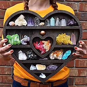 Cat On The Moon Crystal Wood Shelf, Wooden Crystal Wooden Moon Cat Decoration Shelf, Float Witchy Display Room Shelf M4T8 Gothic