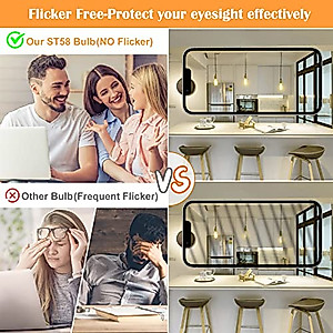 PARTPHONER LED Light Bulbs Dimmable Vintage Edison Bulb, E26 LED Bulb 60W Equivalent 720 Lumens, Warm White 2700K, ST58 Antique LED Filament Bulb CRI 85+, Clear Glass, Pack of 4