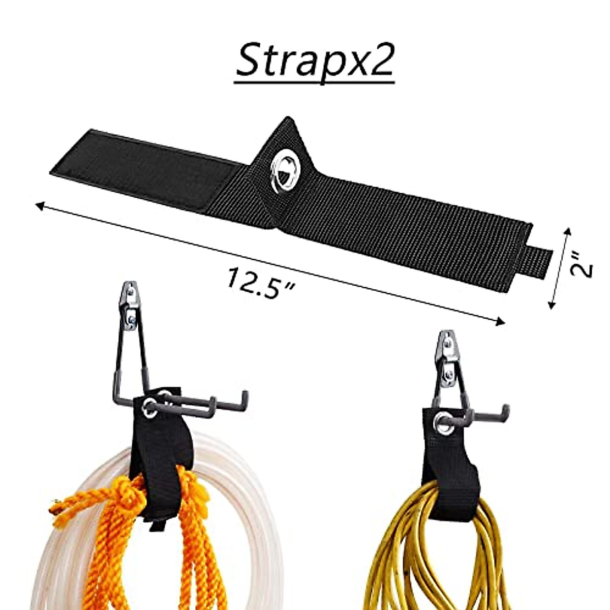 PHUNAYA Garage Wall Hooks,Add Steel Reinforced Piece,Double Heavy Duty Storage Hangers for Organizing Ladder,Bike,Hoses,Garden Tool.(4 Set*7.5")