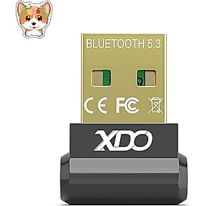 USB Bluetooth 5.3 Adapter for Desktop PC, Real Plug & Play Mini EDR Bluetooth Dongle Receiver & Transmitter for Laptop Computer Support Headphones Keyboard Mouse Speakers Printer Windows 11（Grey）