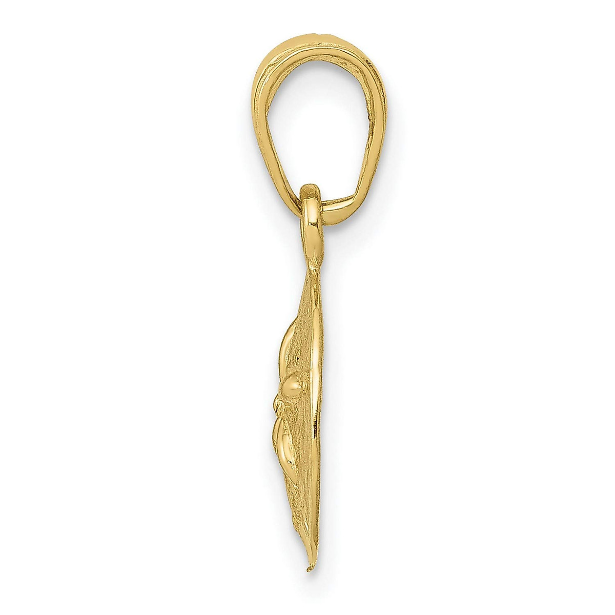 10k Yellow Gold Weathered Sand Dollar Pendant 14 mm x 11 mm