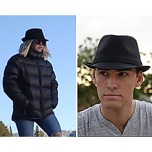 Fedora Hats for Men Unisex Manhattan Black Fedora