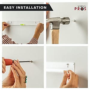 Vinyl Record Display Set - 8 Pack Acrylic Shelf Wall Mount and Protective Sleeves - 8 Clear Vinyl Shelves and 8 Album Protective Sleeves, Installation Tools Included